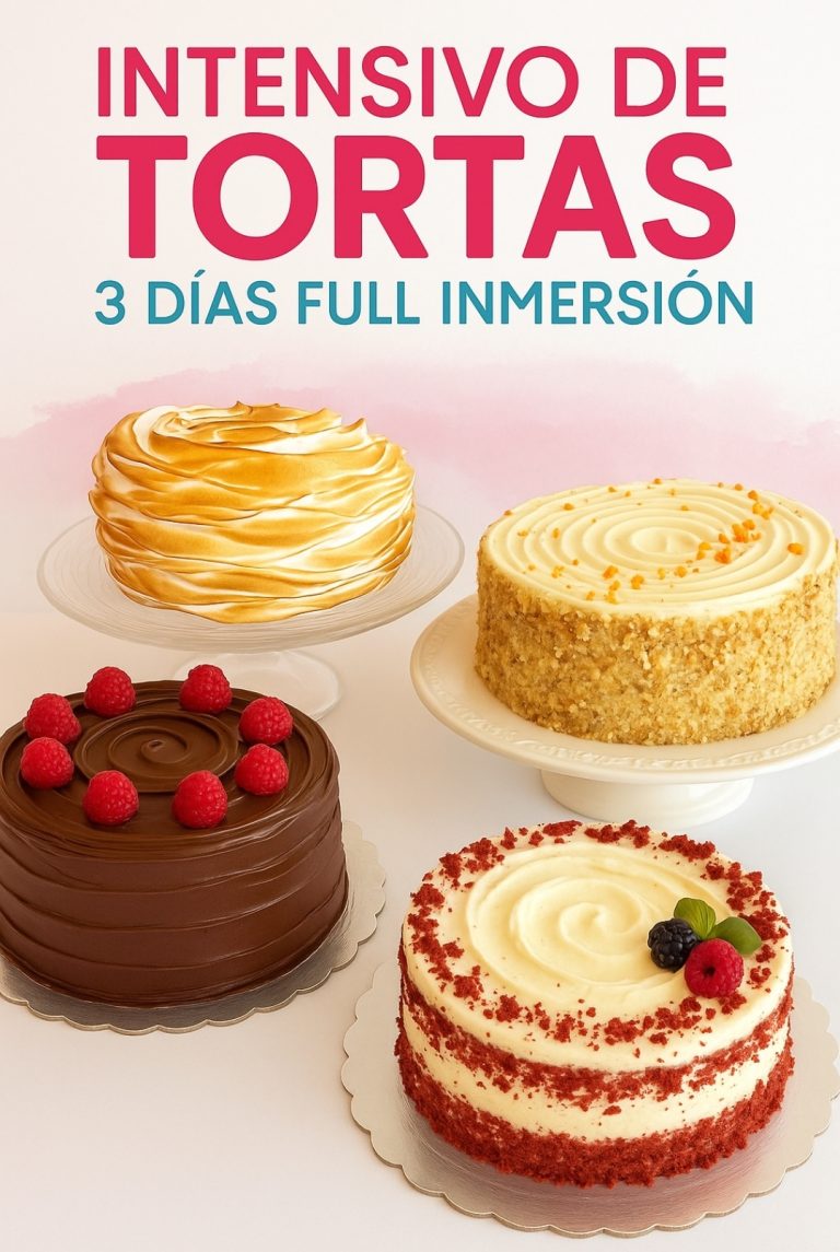CAPACITACIÓN INTENSIVA 3 DÍAS: 7 TORTAS CLÁSICAS PRESENCIAL –Compra en 6 y 12 cuotas! – pastryplanet